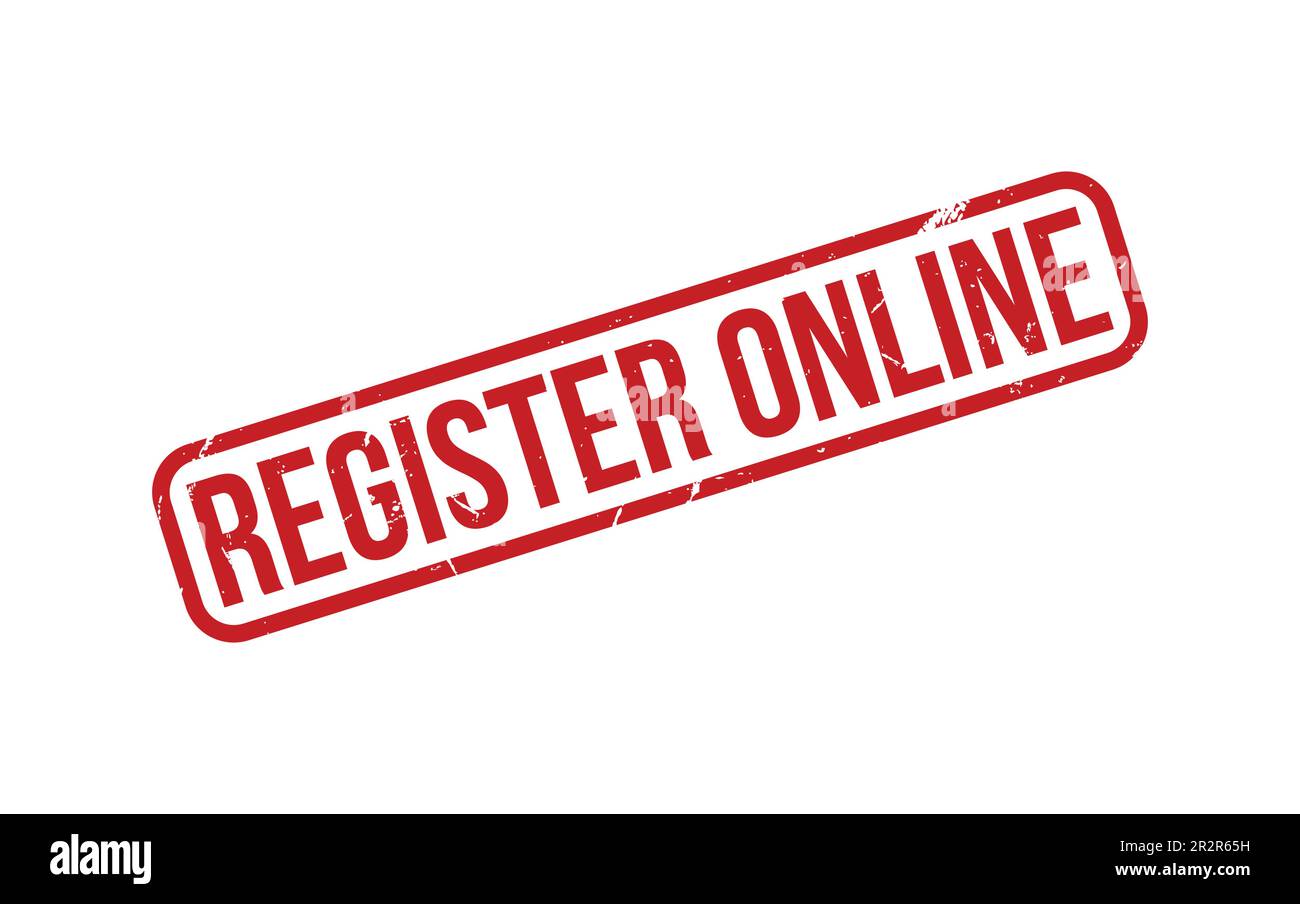 Register online stamp hi-res stock photography and images - Alamy