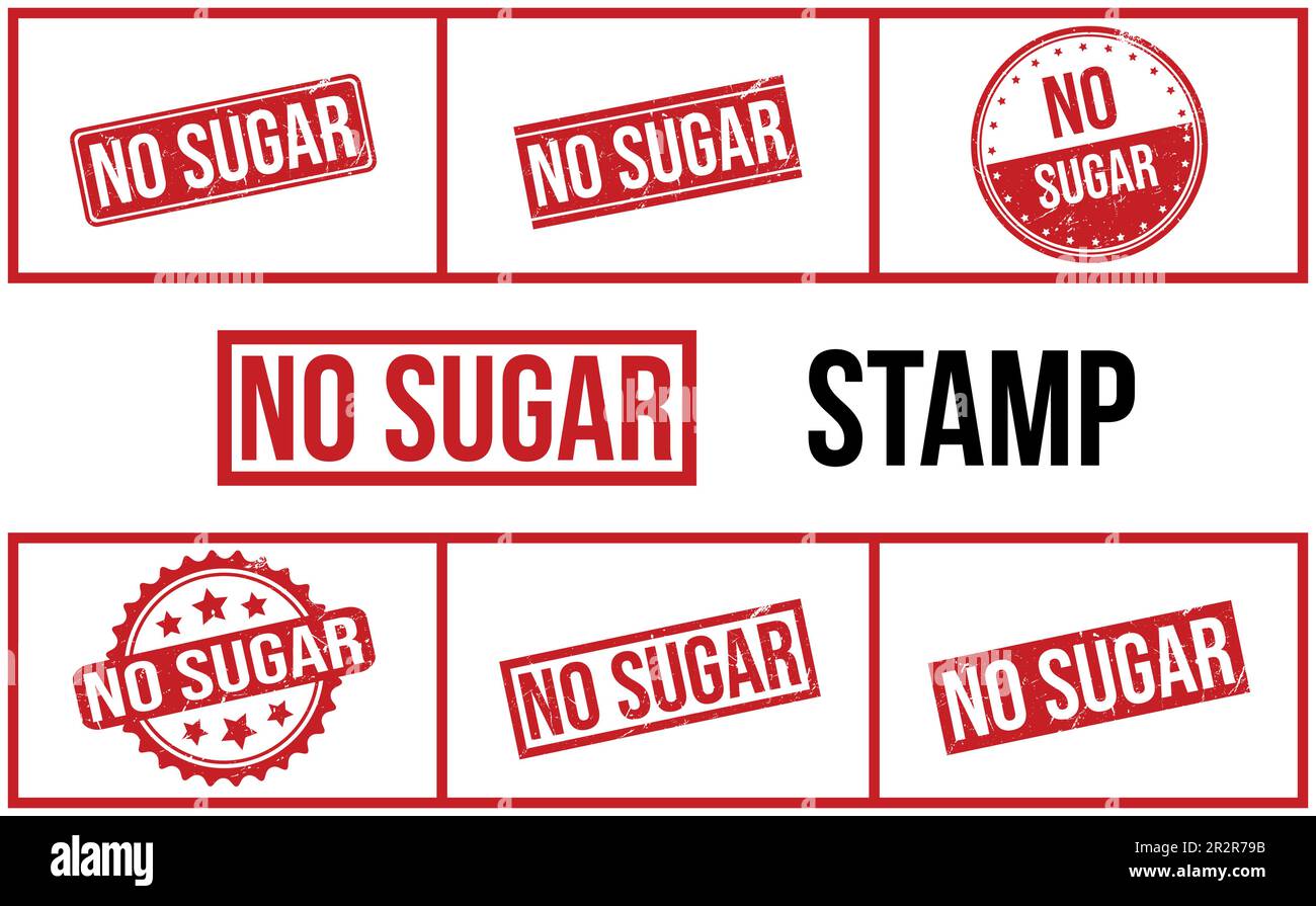 No Sugar Rubber Stamp Set Vector Stock Vector Image & Art - Alamy