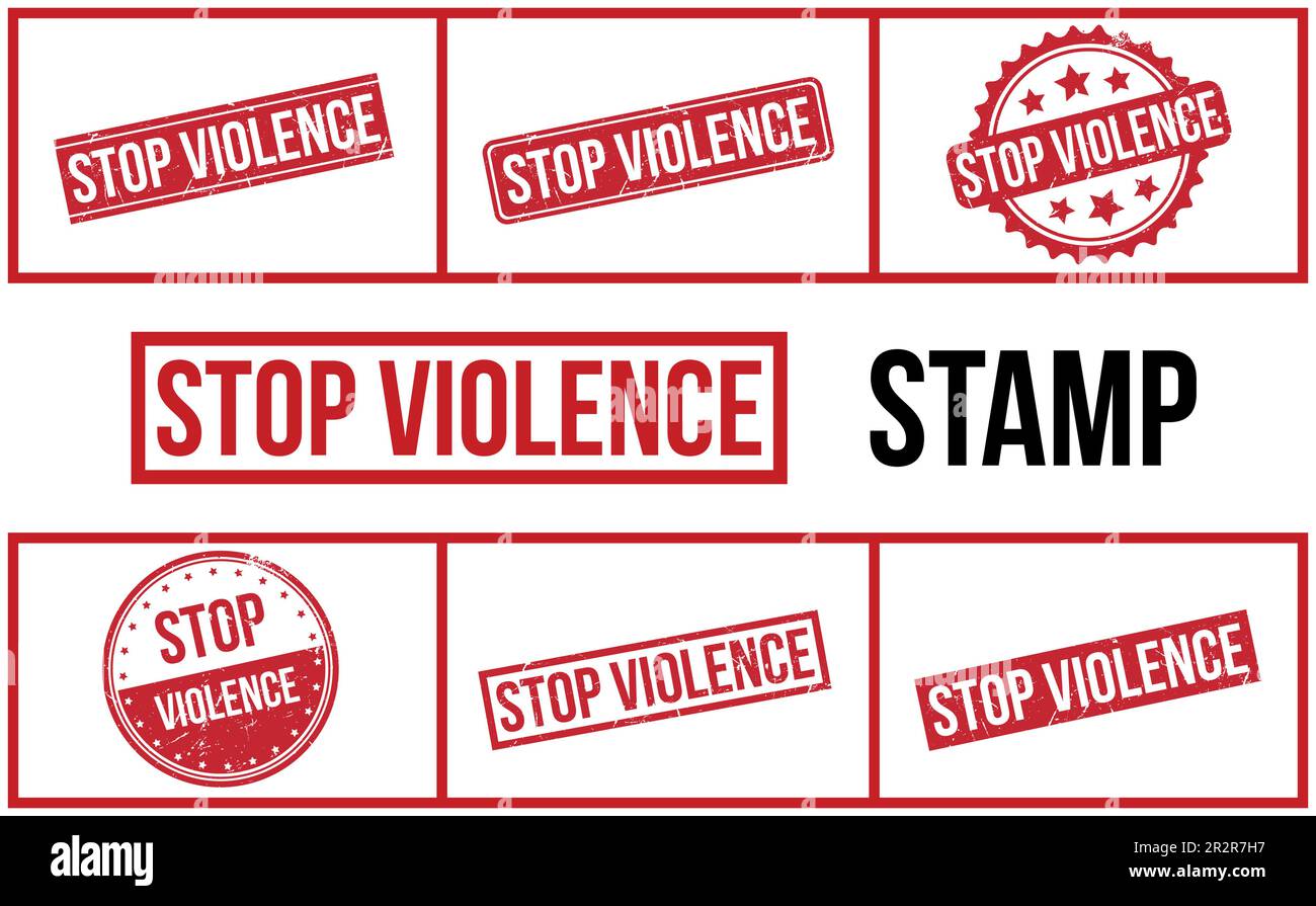 Stop Violence Rubber Stamp Set Vector Stock Vector Image & Art - Alamy