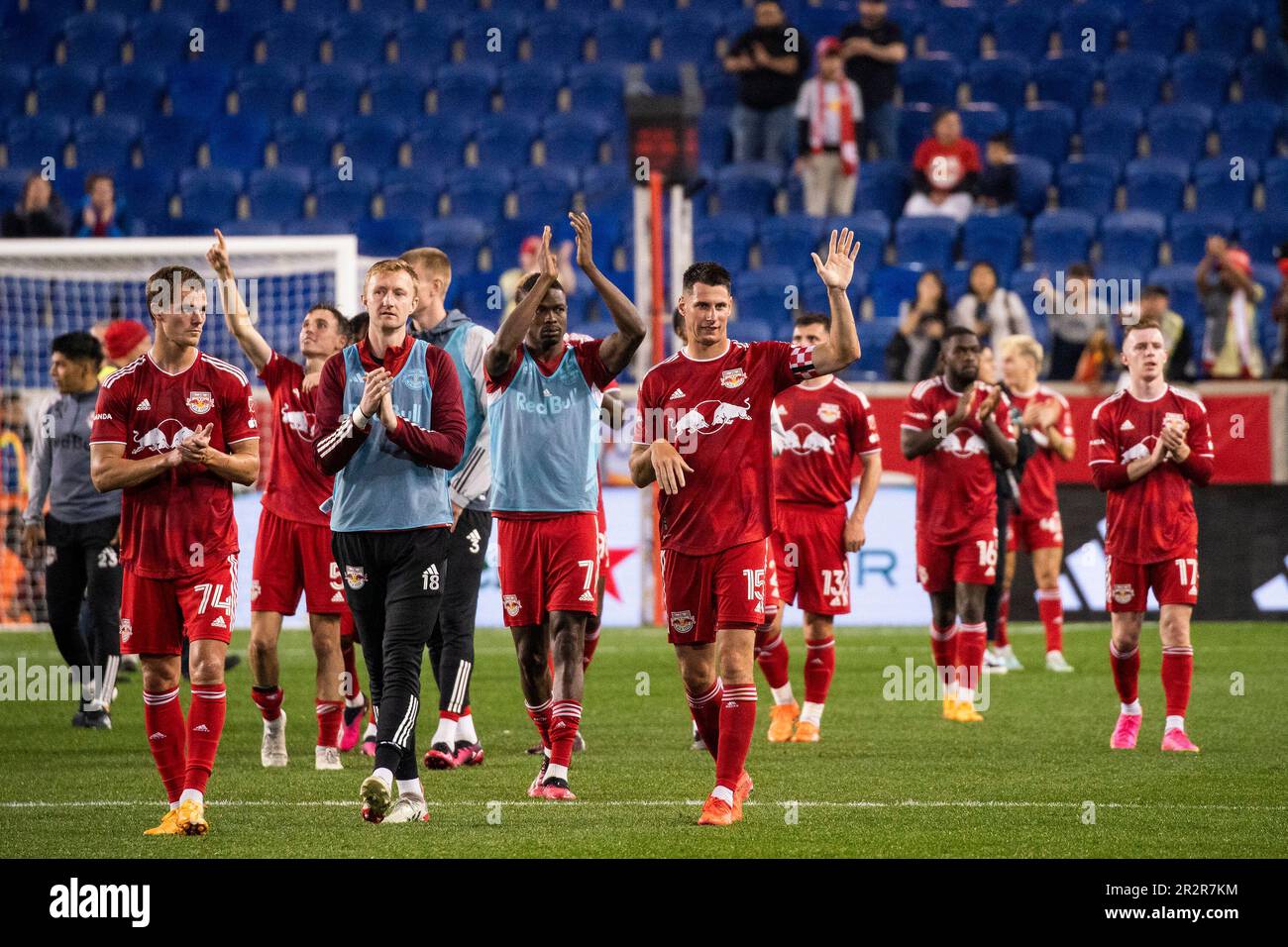 New York Red Bulls celebrate after defeating CF Montreal in an MLS ...