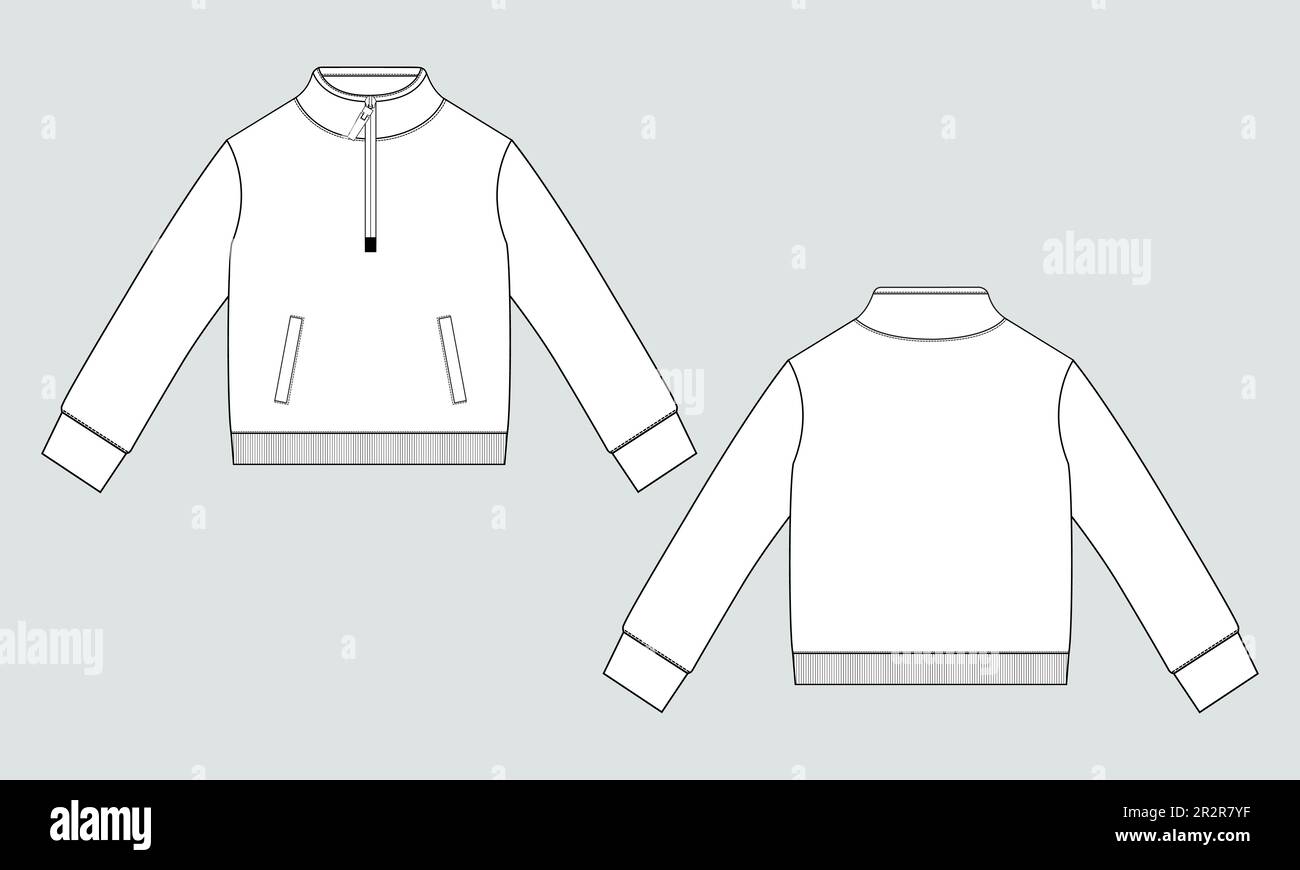 Bomber Jacket Technical Drawing Fashion flat sketch vector illustration ...