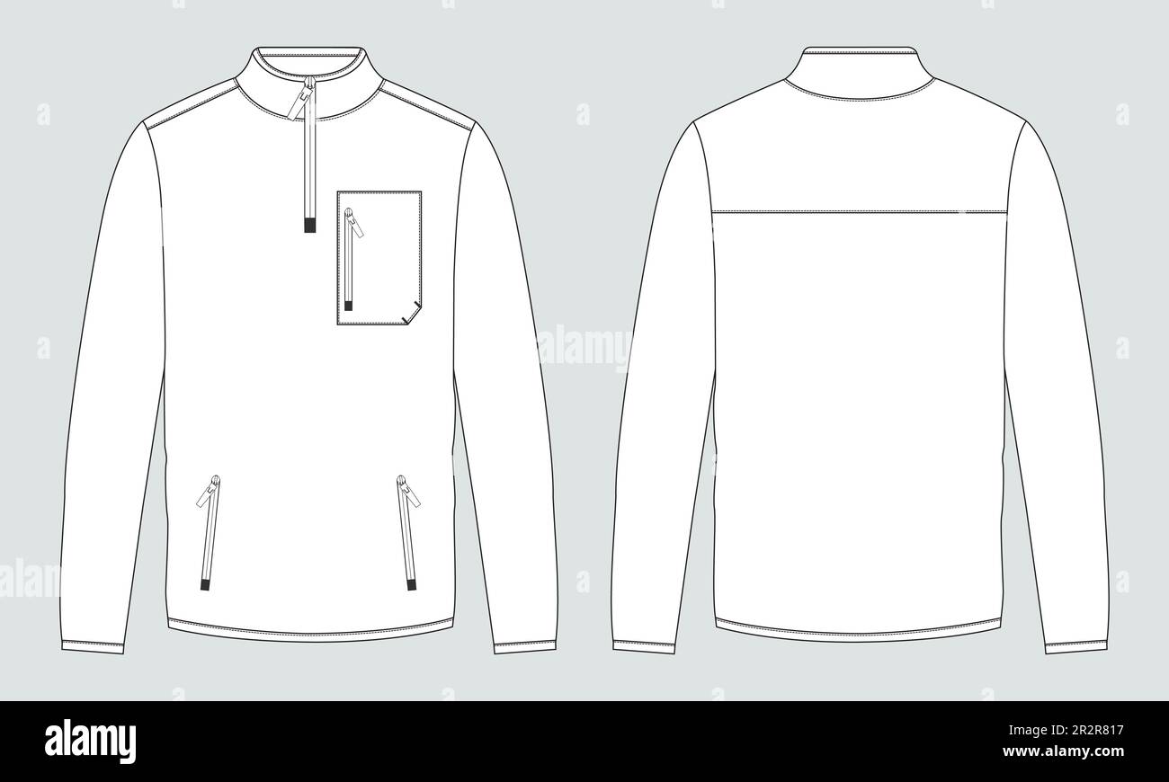 Bomber Jacket Technical Drawing Fashion flat sketch vector illustration ...