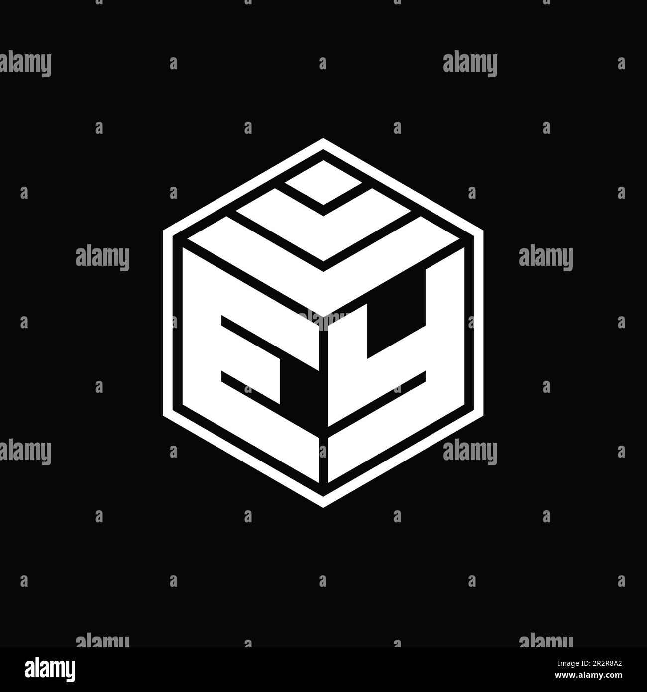EY Logo monogram with hexagon geometric shape isolated outline design ...