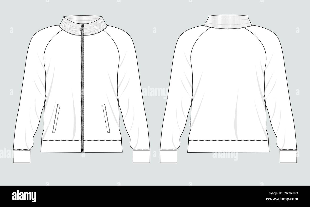 Bomber Jacket Technical Drawing Fashion flat sketch vector illustration ...