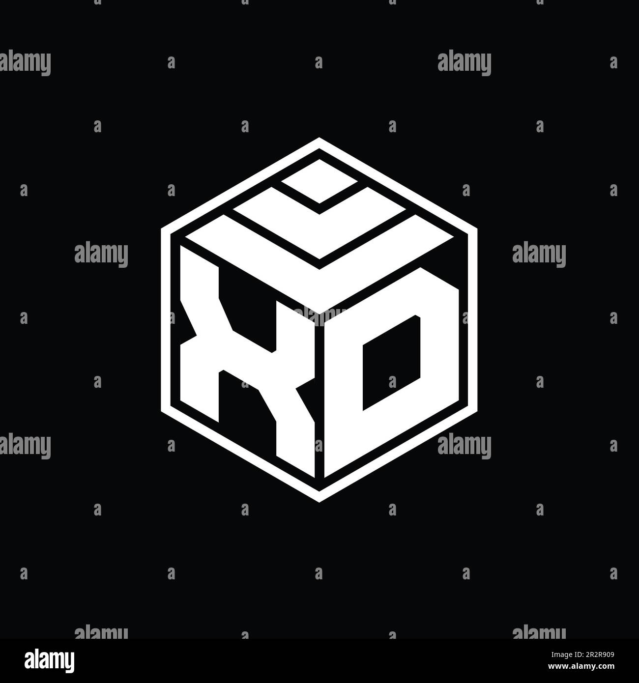 XD Logo monogram with hexagon geometric shape isolated outline design ...
