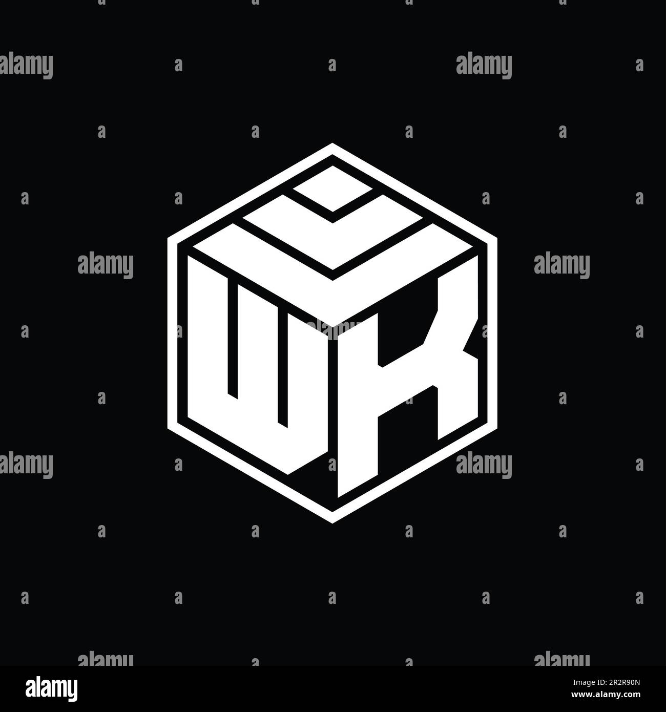 WK Logo monogram with hexagon geometric shape isolated outline design ... WK Logo monogram with hexagon geometric shape isolated outline design ...