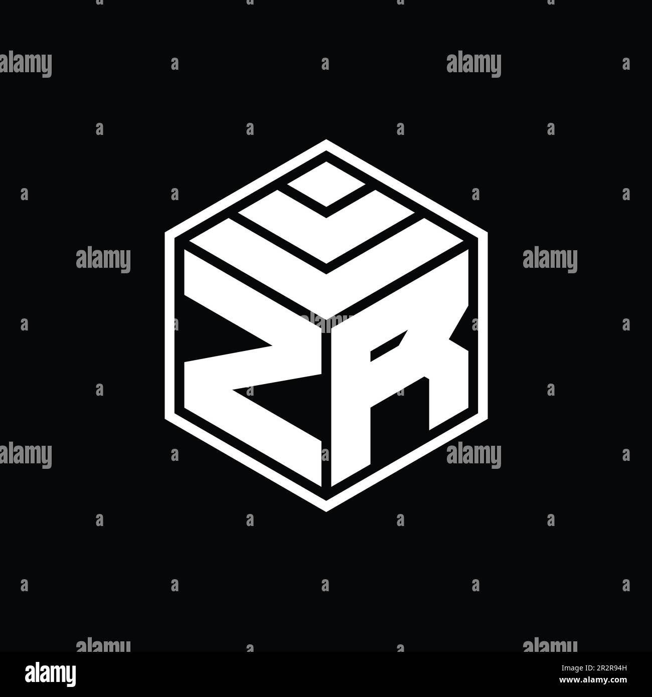 ZR Logo monogram with hexagon geometric shape isolated outline design ... ZR Logo monogram with hexagon geometric shape isolated outline design ...