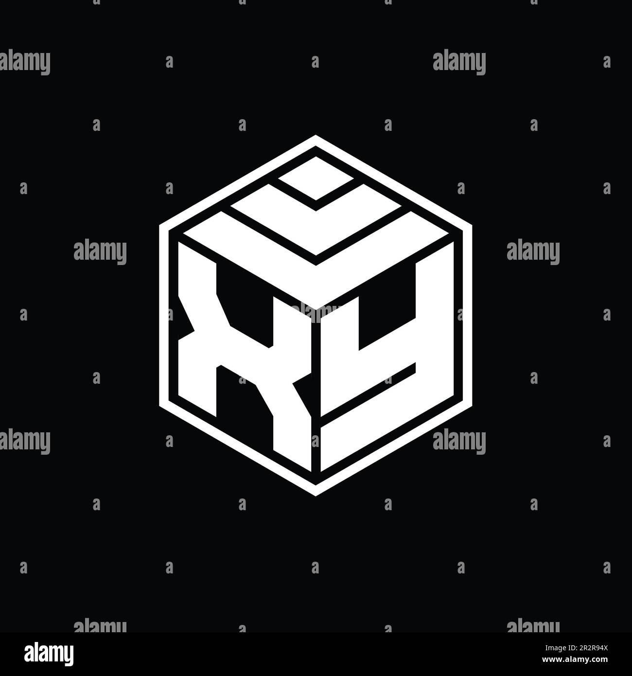 XY Logo monogram with hexagon geometric shape isolated outline design template Stock Photo - Alamy