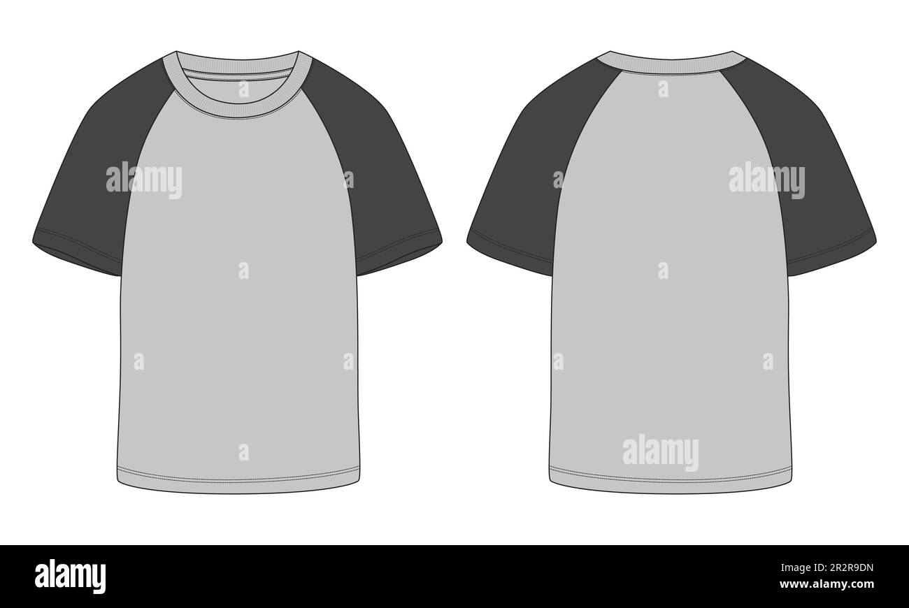 T shirt technical drawing fashion flat sketch vector illustration ...