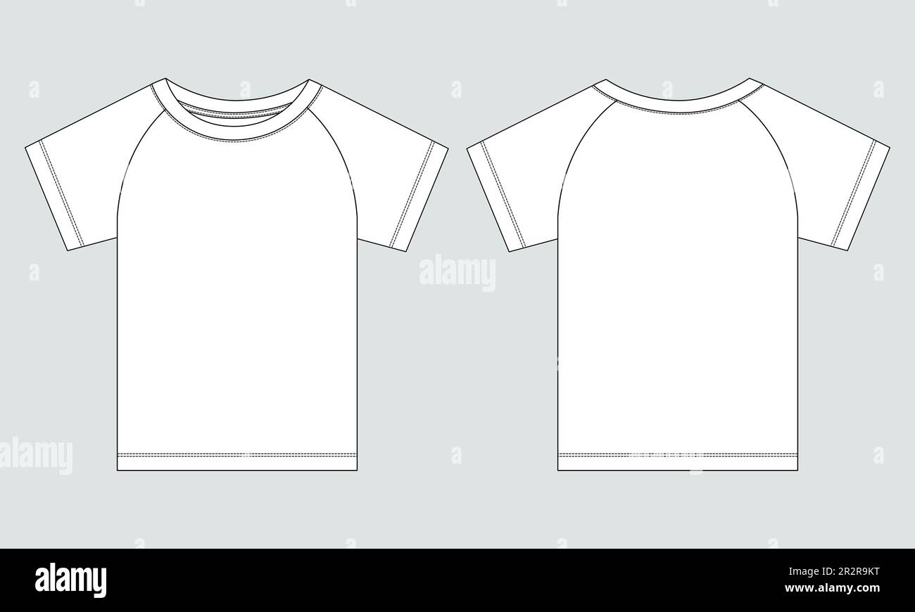 T shirt technical drawing fashion flat sketch vector illustration ...