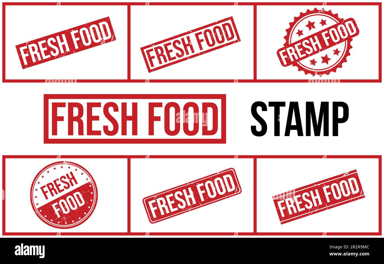 Fresh Food Rubber Stamp Set Vector Stock Vector Image & Art - Alamy