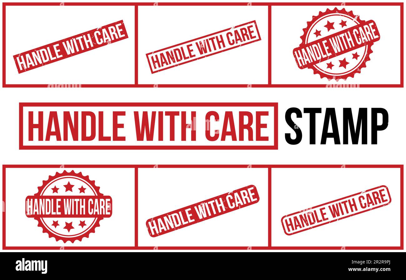 Handle With Care Rubber Stamp Set Vector Stock Vector Image & Art - Alamy