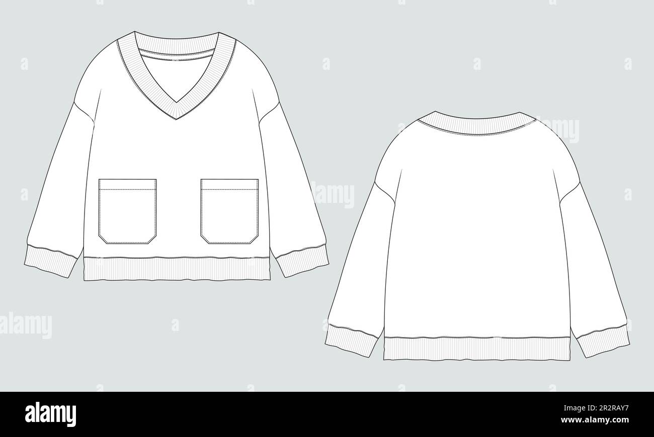 Sweater technical drawing hi-res stock photography and images - Alamy