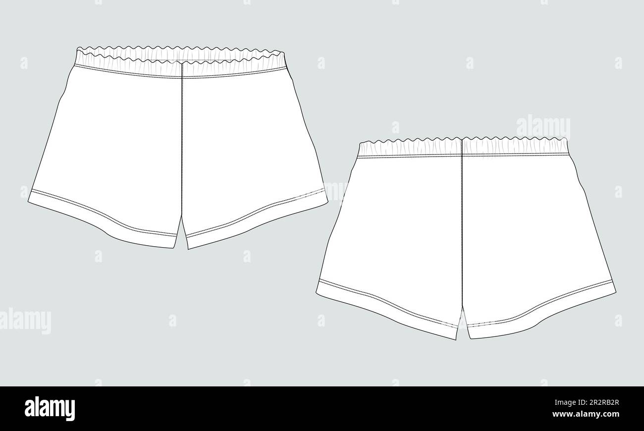 Sweat Shorts pant Technical drawing fashion flat sketch vector ...