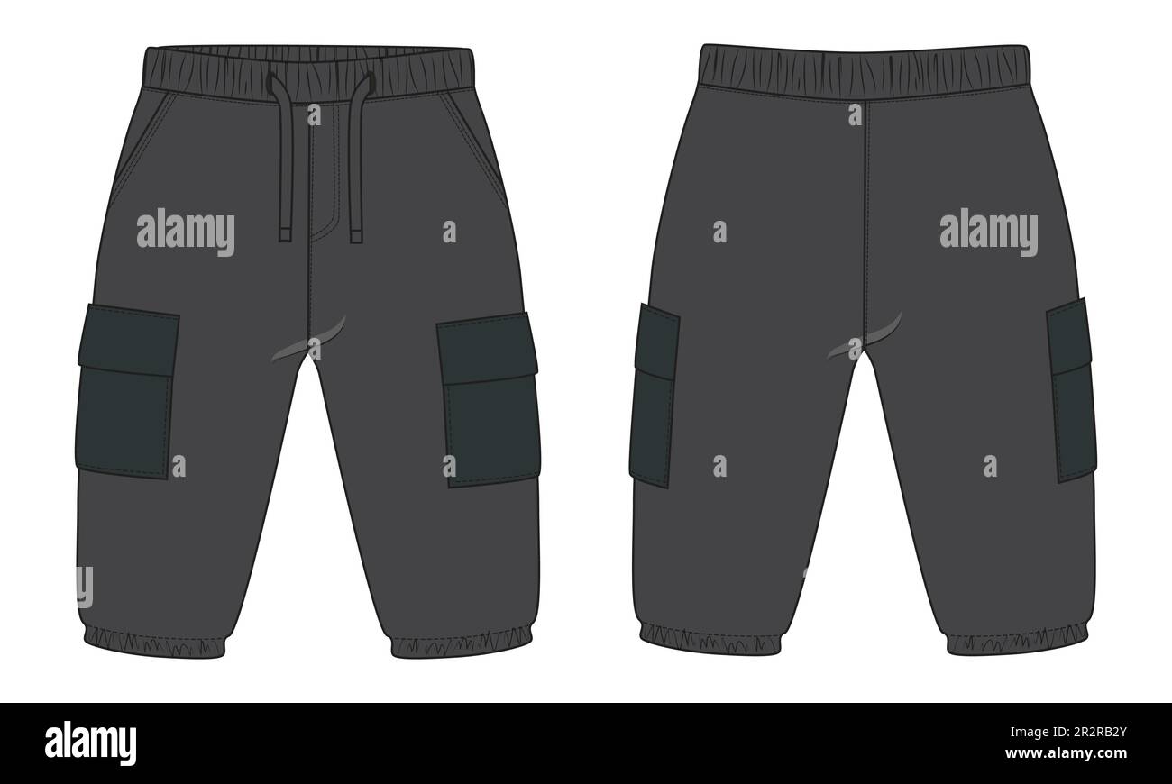 Clothing pant technical drawing fashion flat sketch vector illustration ...