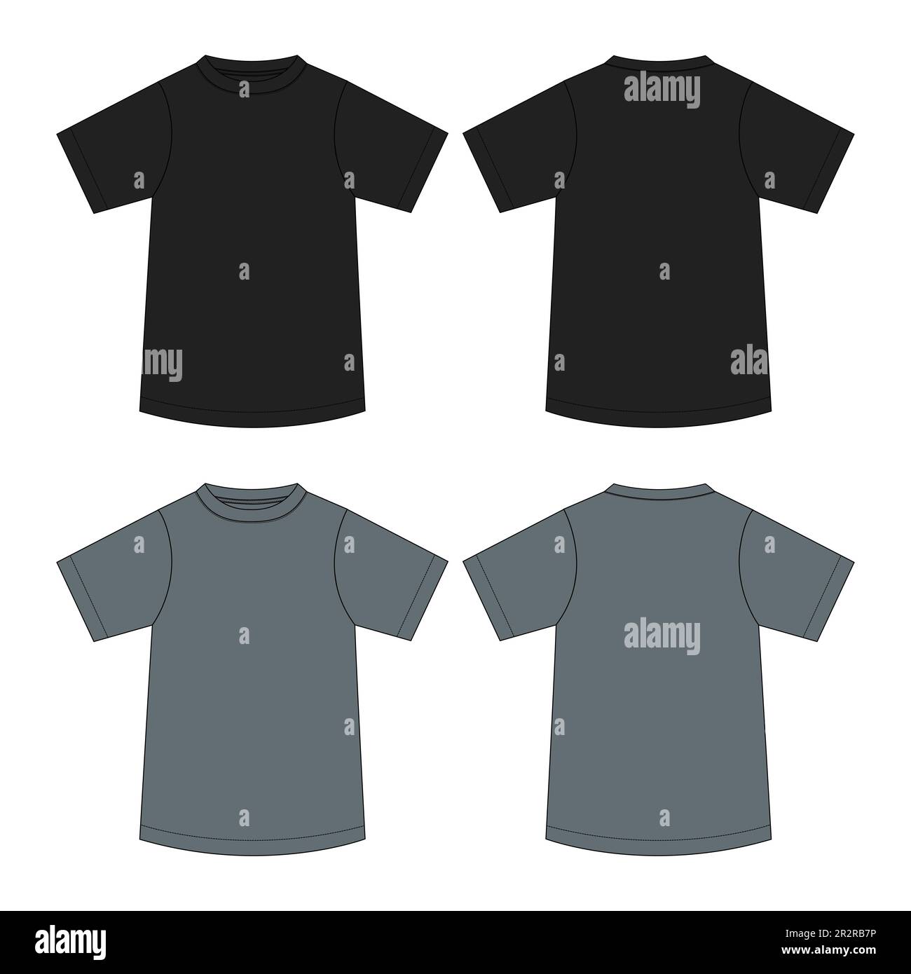 T shirt technical drawing fashion flat sketch vector illustration ...