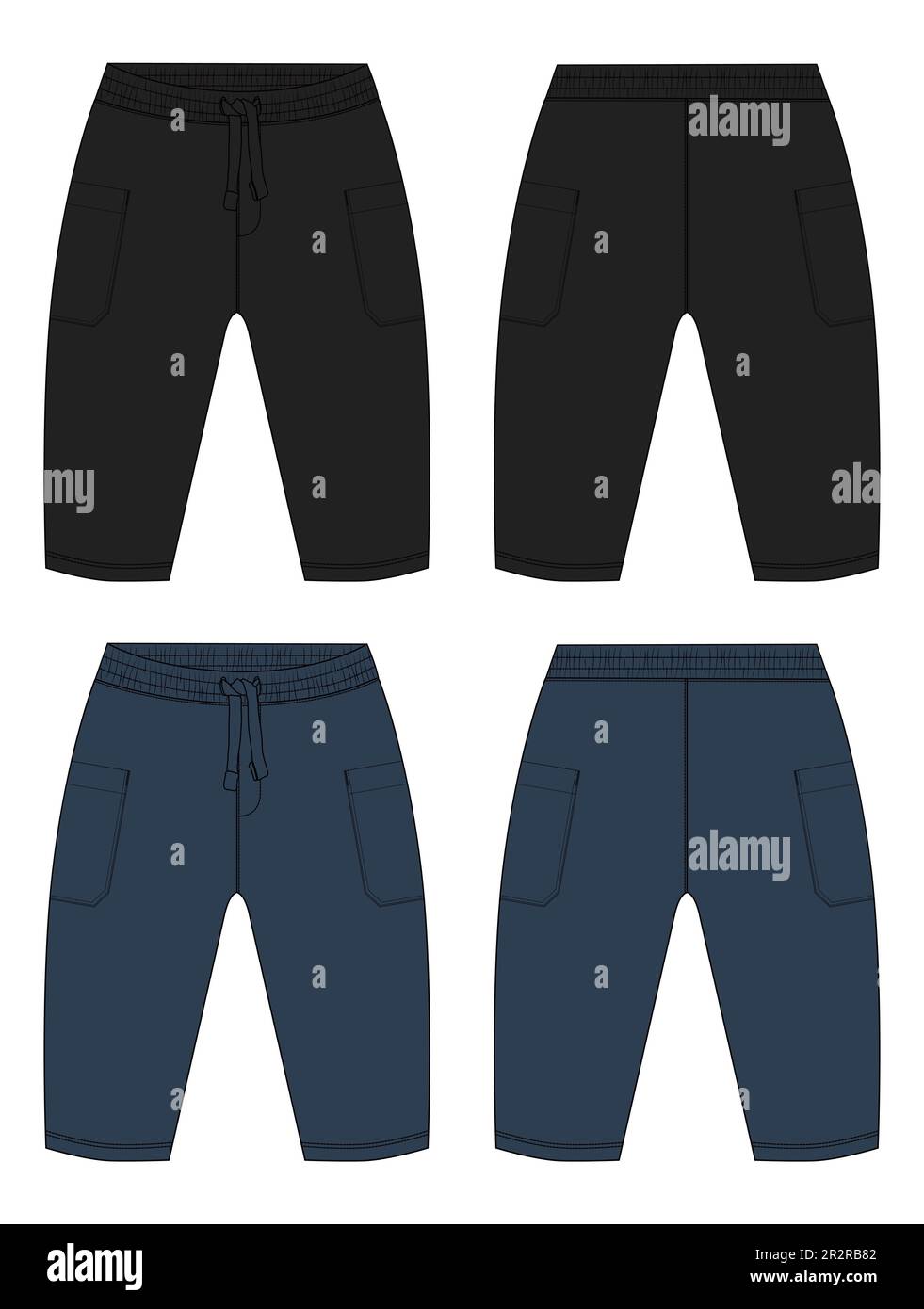 Clothing pant technical drawing fashion flat sketch vector illustration ...