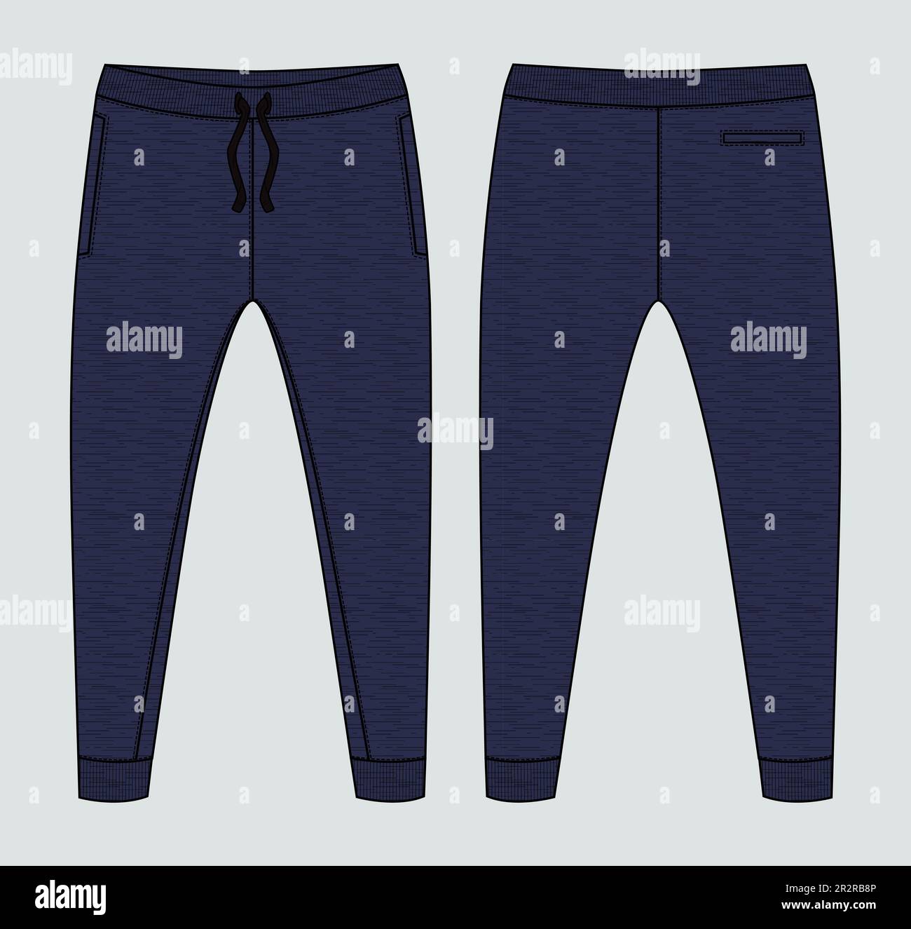 Clothing pant technical drawing fashion flat sketch vector illustration ...