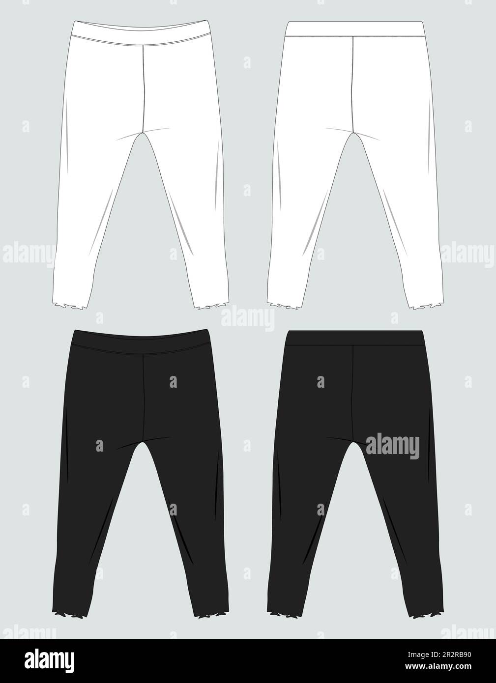 Clothing pant technical drawing fashion flat sketch vector illustration ...