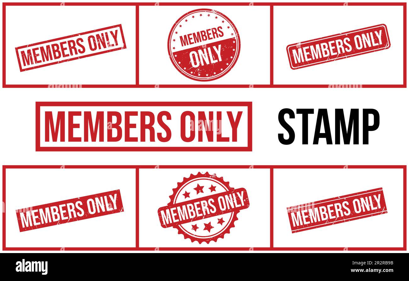 Members Only Rubber Stamp Set Vector Stock Vector Image & Art - Alamy