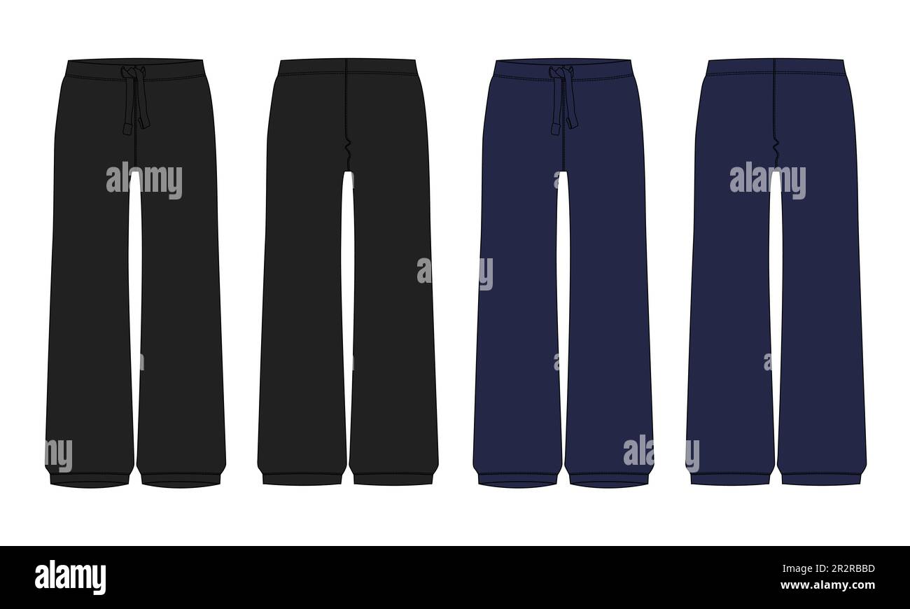 Clothing pant technical drawing fashion flat sketch vector illustration ...