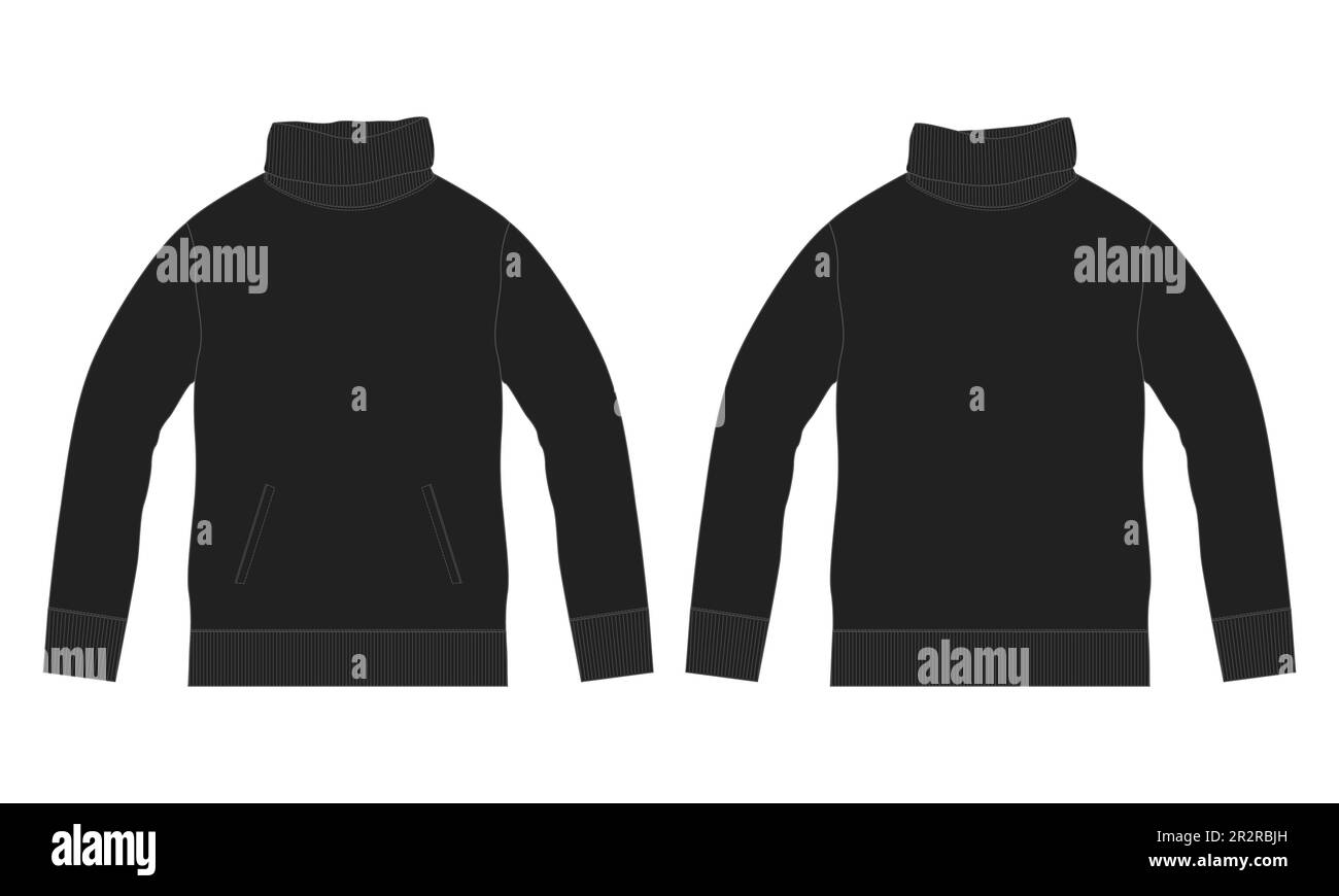 Sweatshirt technical drawing fashion flat sketch vector illustration ...