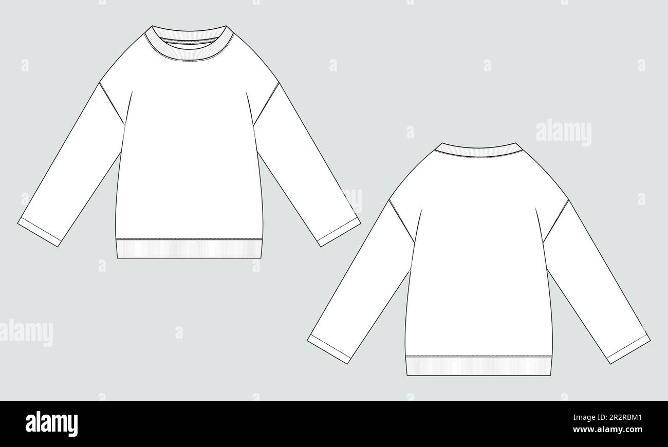 T shirt technical drawing fashion flat sketch vector illustration ...