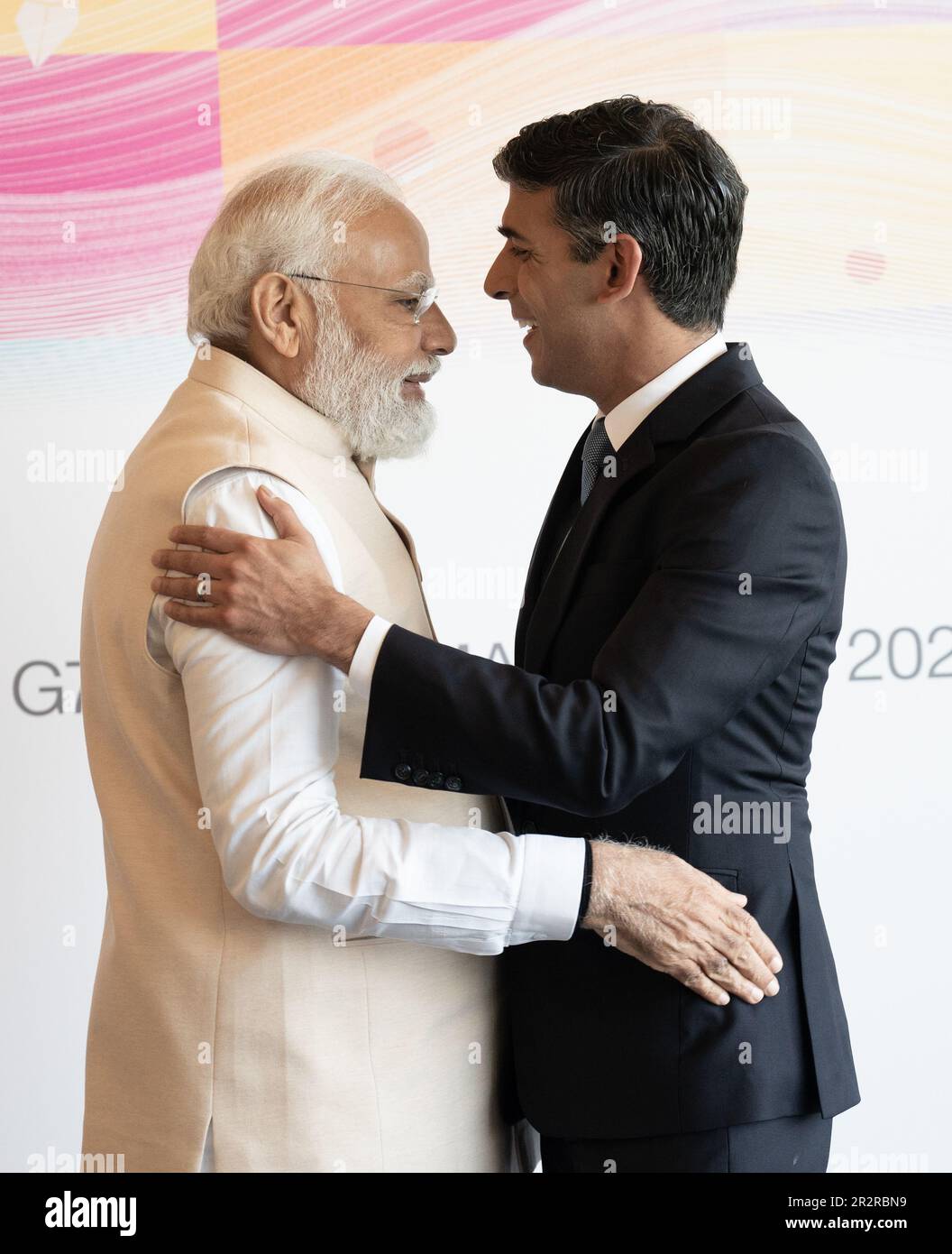 Prime Minister Rishi Sunak (right) meets with Prime Minister of India Narendra Modi during the ...