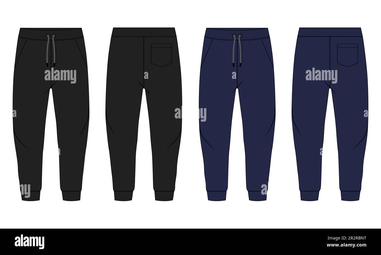 Clothing pant technical drawing fashion flat sketch vector illustration ...