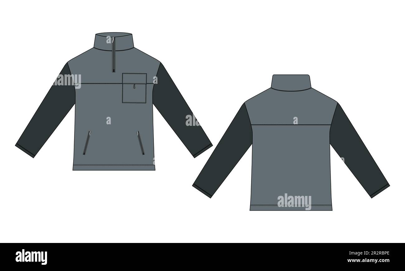 Bomber Jacket Technical Drawing Fashion flat sketch vector illustration ...