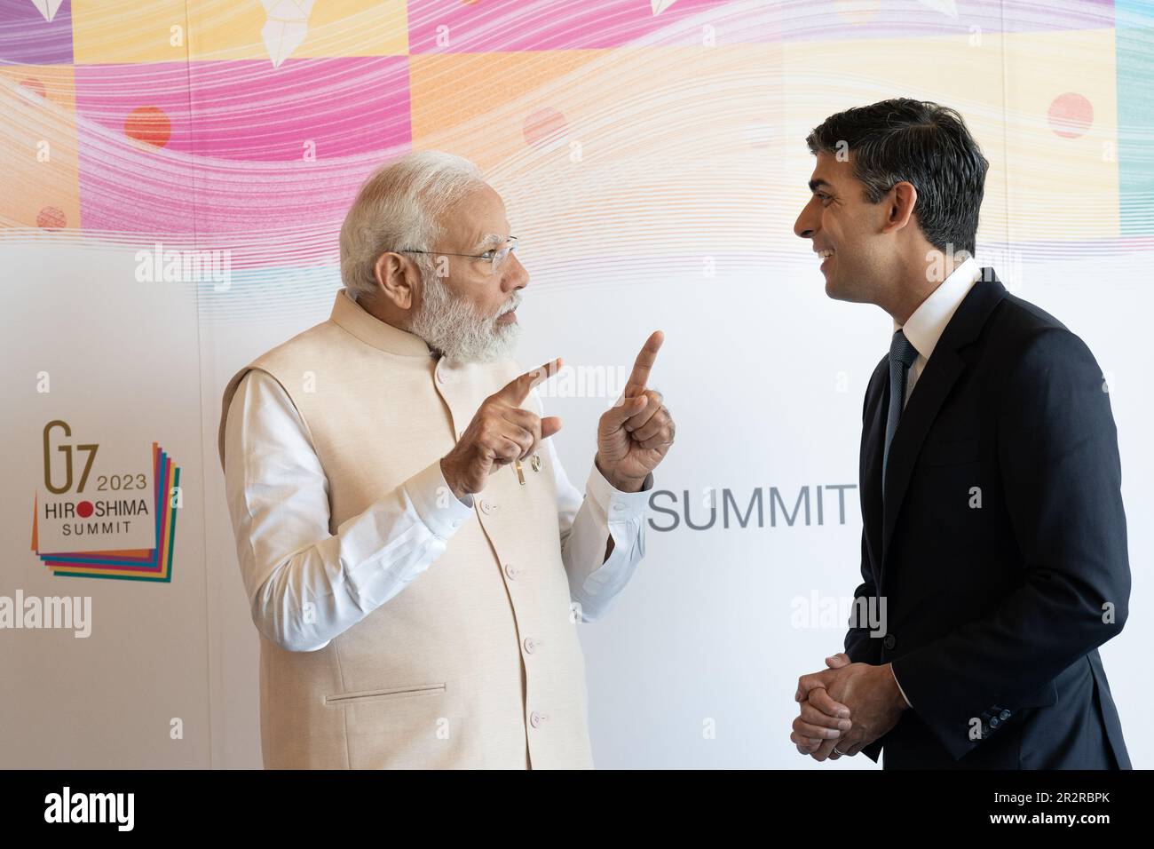 Prime Minister Rishi Sunak (right) meets with Prime Minister of India Narendra Modi during the ...