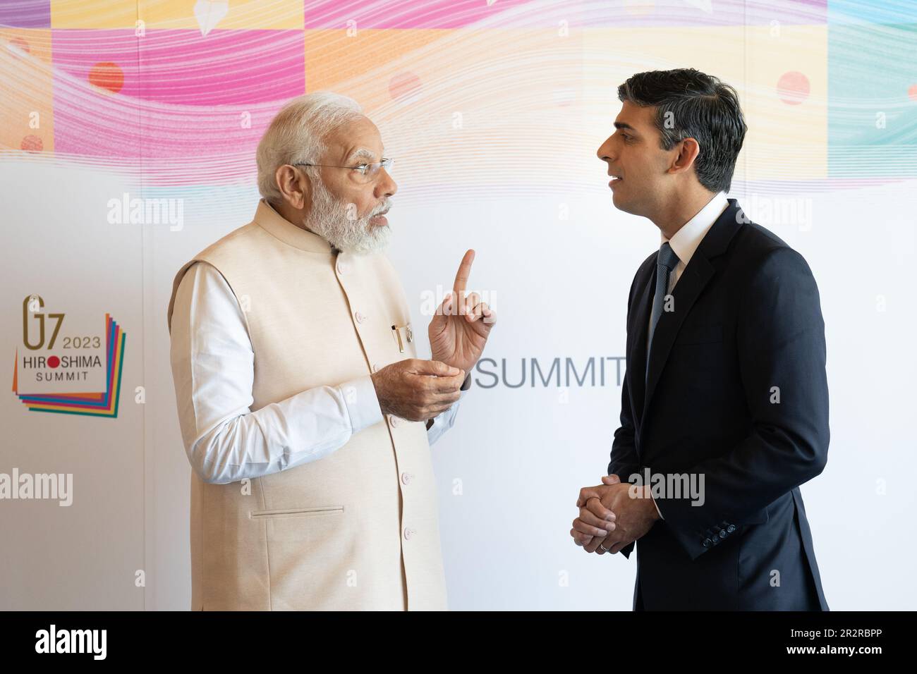 Prime Minister Rishi Sunak (right) meets with Prime Minister of India Narendra Modi during the ...
