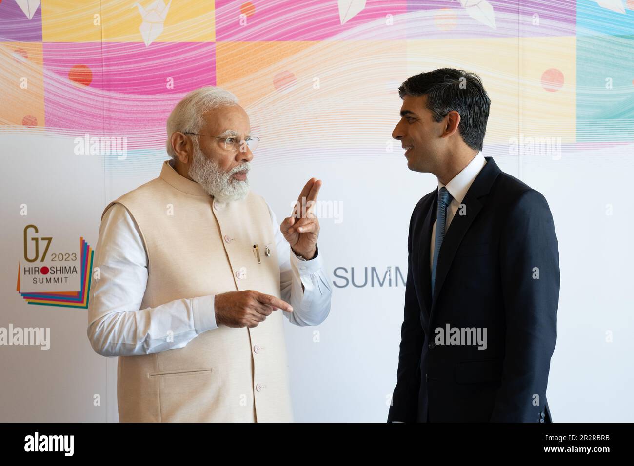 Prime Minister Rishi Sunak (right) meets with Prime Minister of India Narendra Modi during the ...