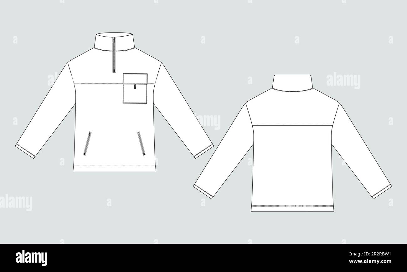 Bomber Jacket Technical Drawing Fashion flat sketch vector illustration ...