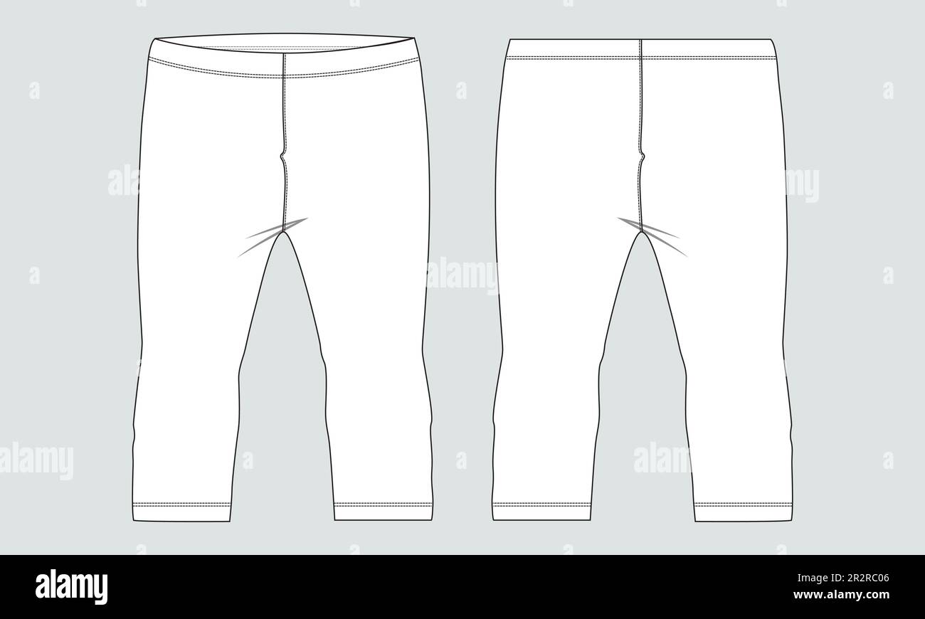 Clothing pant technical drawing fashion flat sketch vector illustration ...