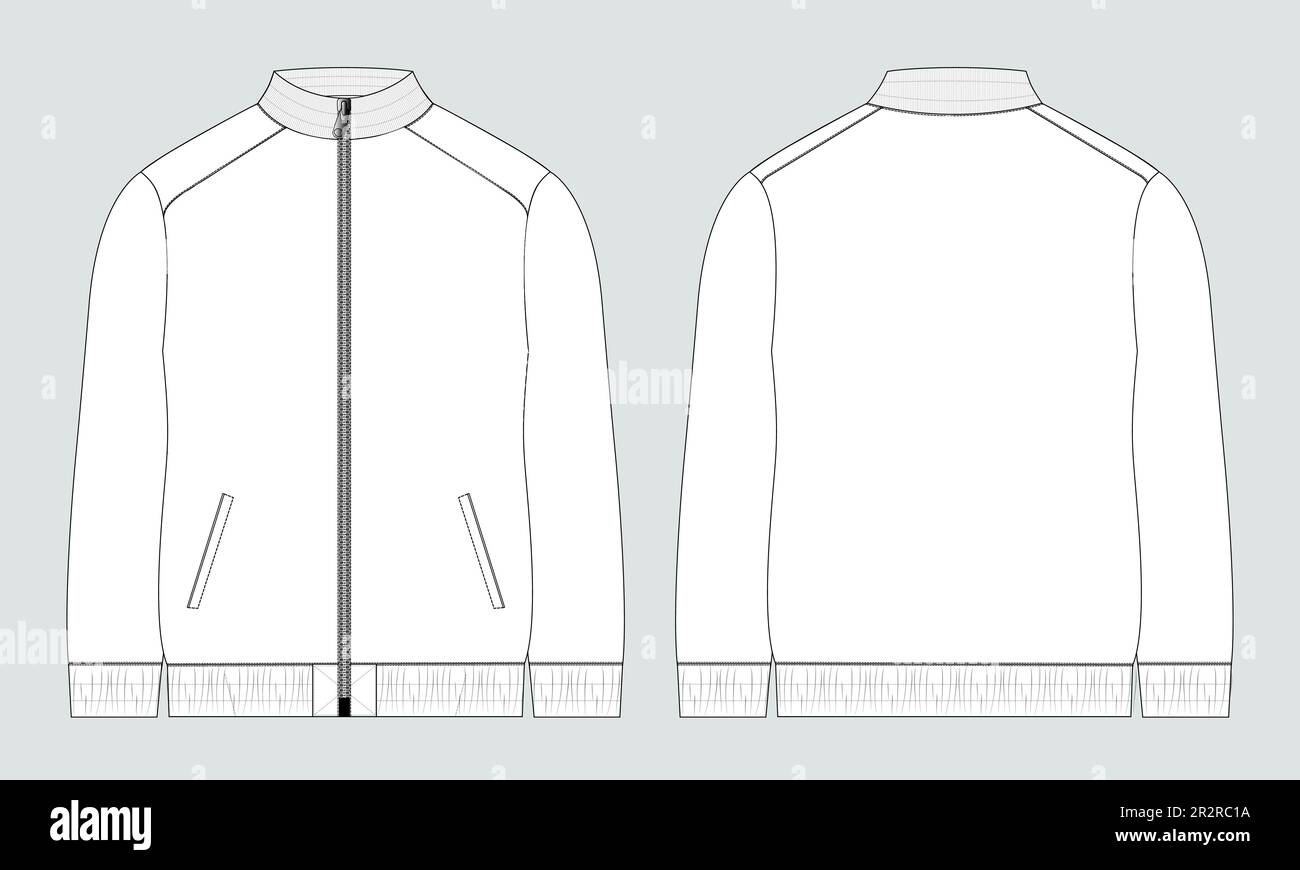 Bomber Jacket Technical Drawing Fashion flat sketch vector illustration ...