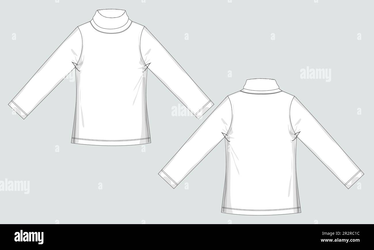 T shirt technical drawing fashion flat sketch vector illustration ...