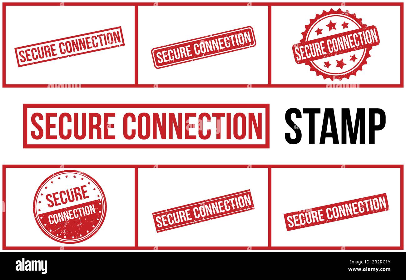 Secure Connection Rubber Stamp Set Vector Stock Vector Image & Art - Alamy