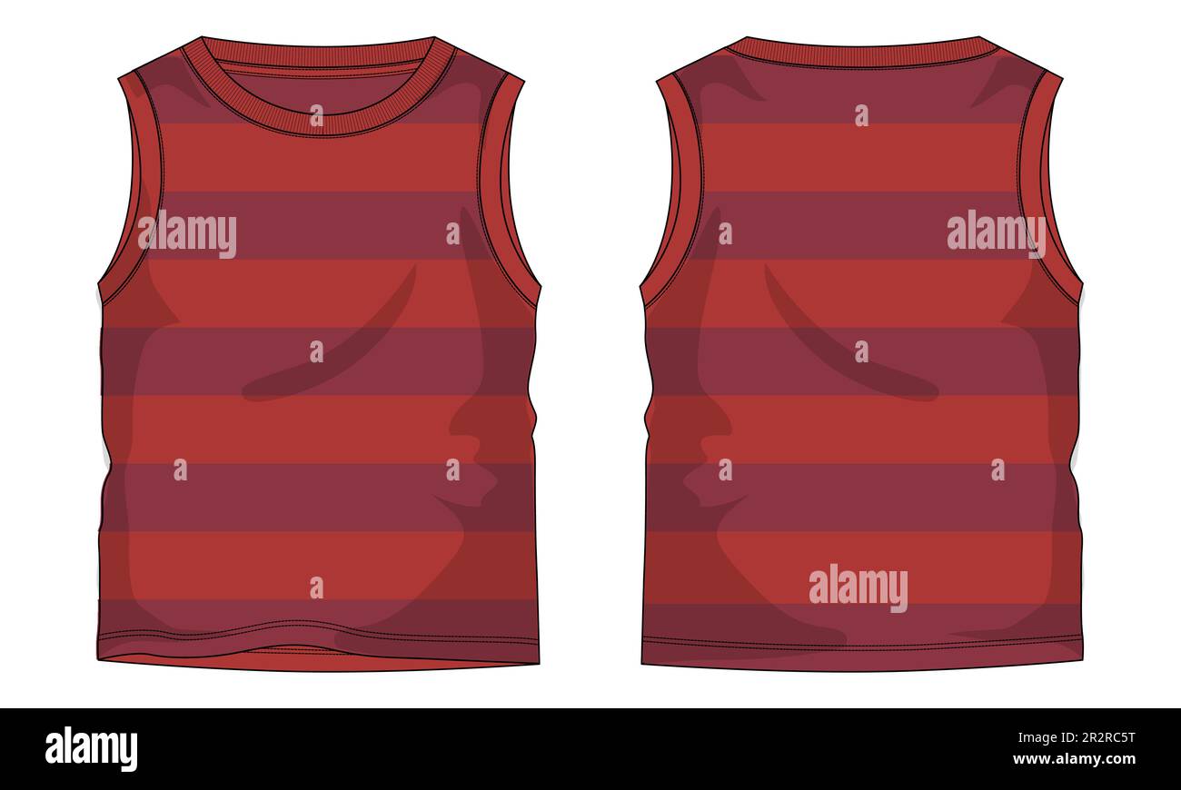 Tank tops vector illustration front and back views Stock Vector Image ...