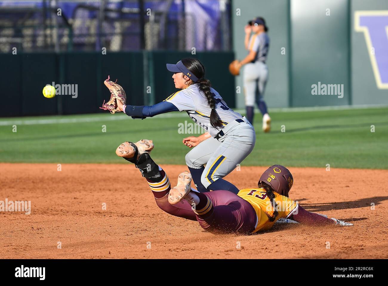 May 20, 2023: Minnesota catcher Taylor Krapf (13) slides into second as ...
