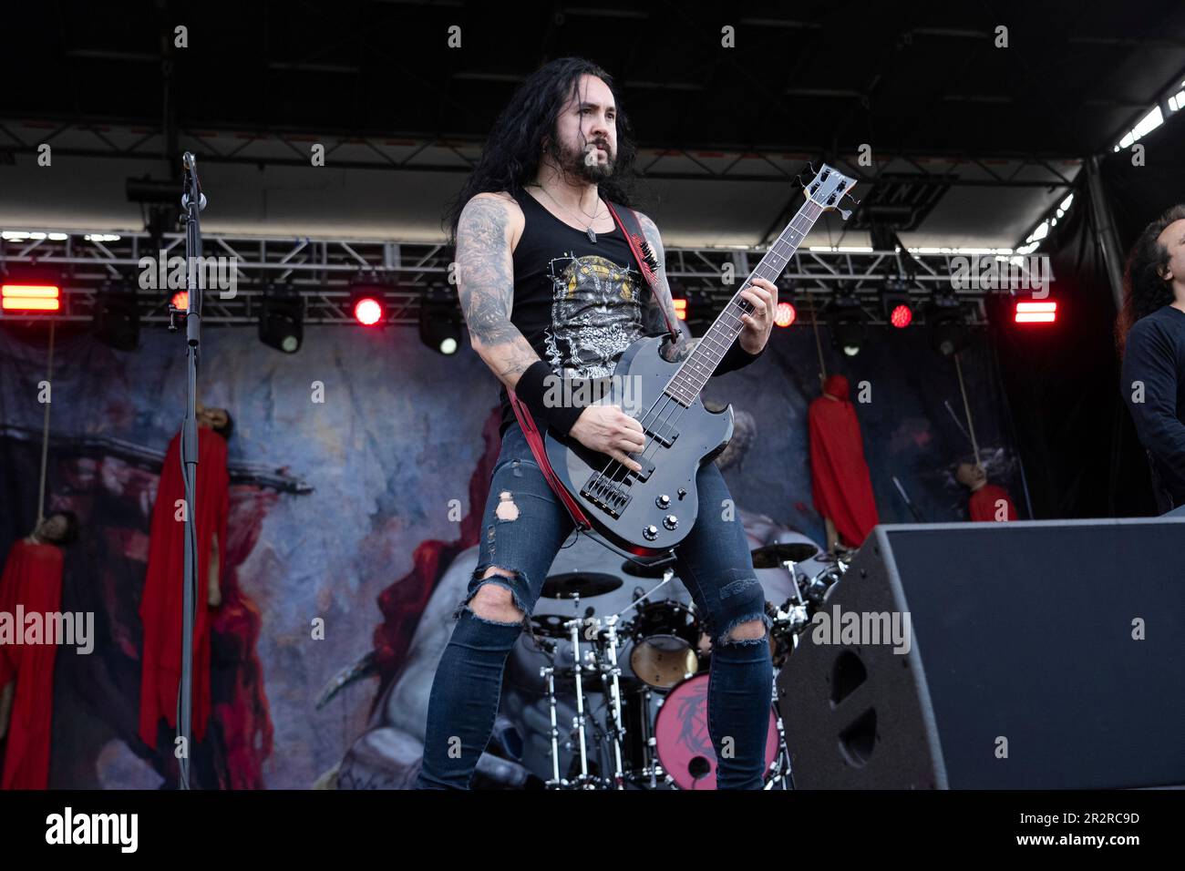 Frederic Leclercq of Kreator performs at the Welcome To Rockville Music ...