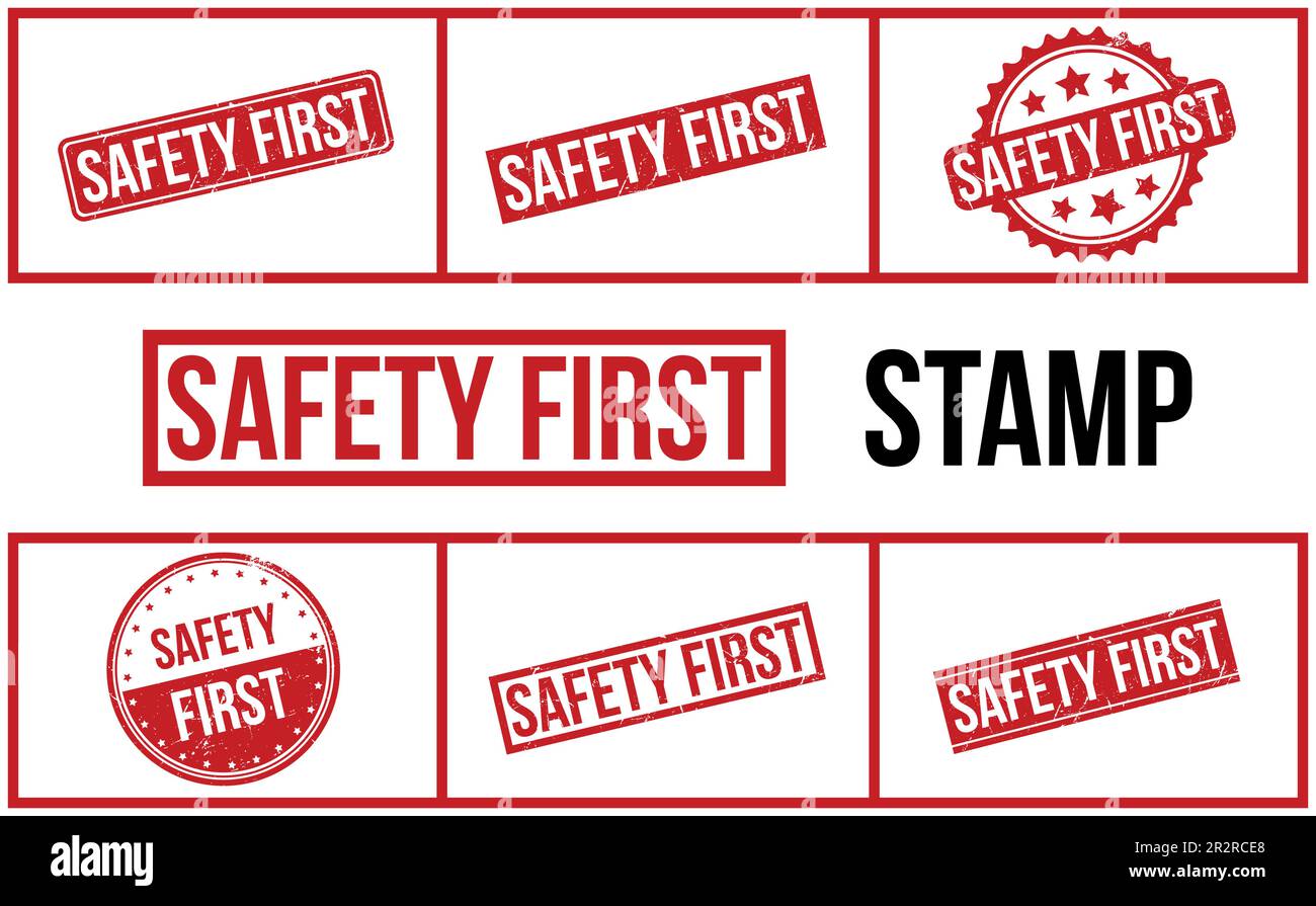 Safety First Rubber Stamp Set Vector Stock Vector Image & Art - Alamy
