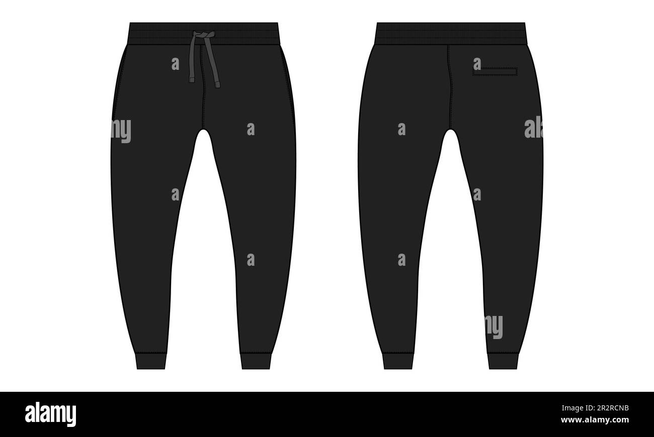 Clothing pant technical drawing fashion flat sketch vector illustration ...