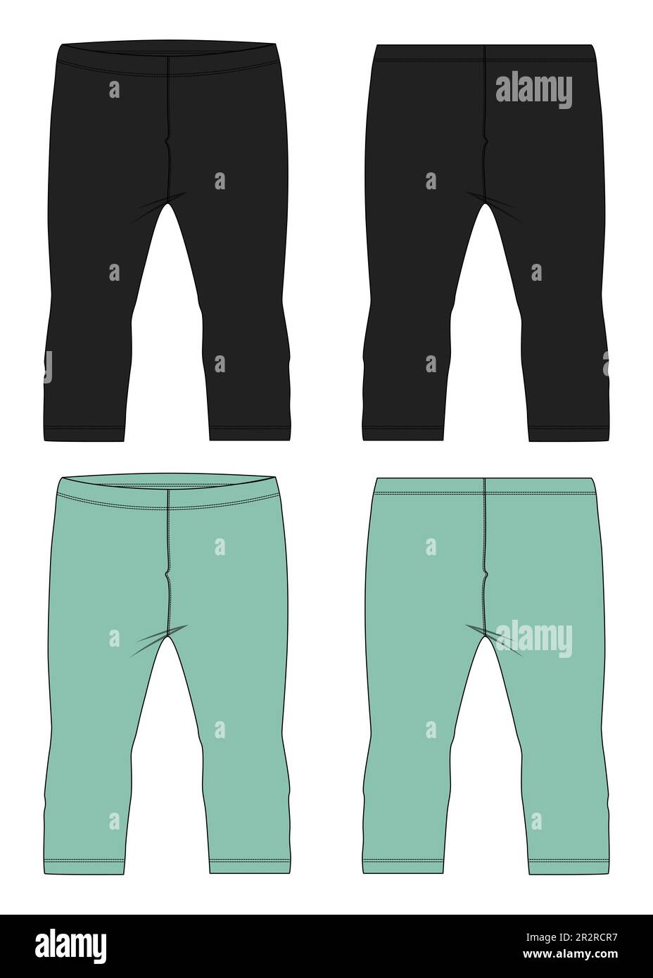 Clothing pant technical drawing fashion flat sketch vector illustration ...