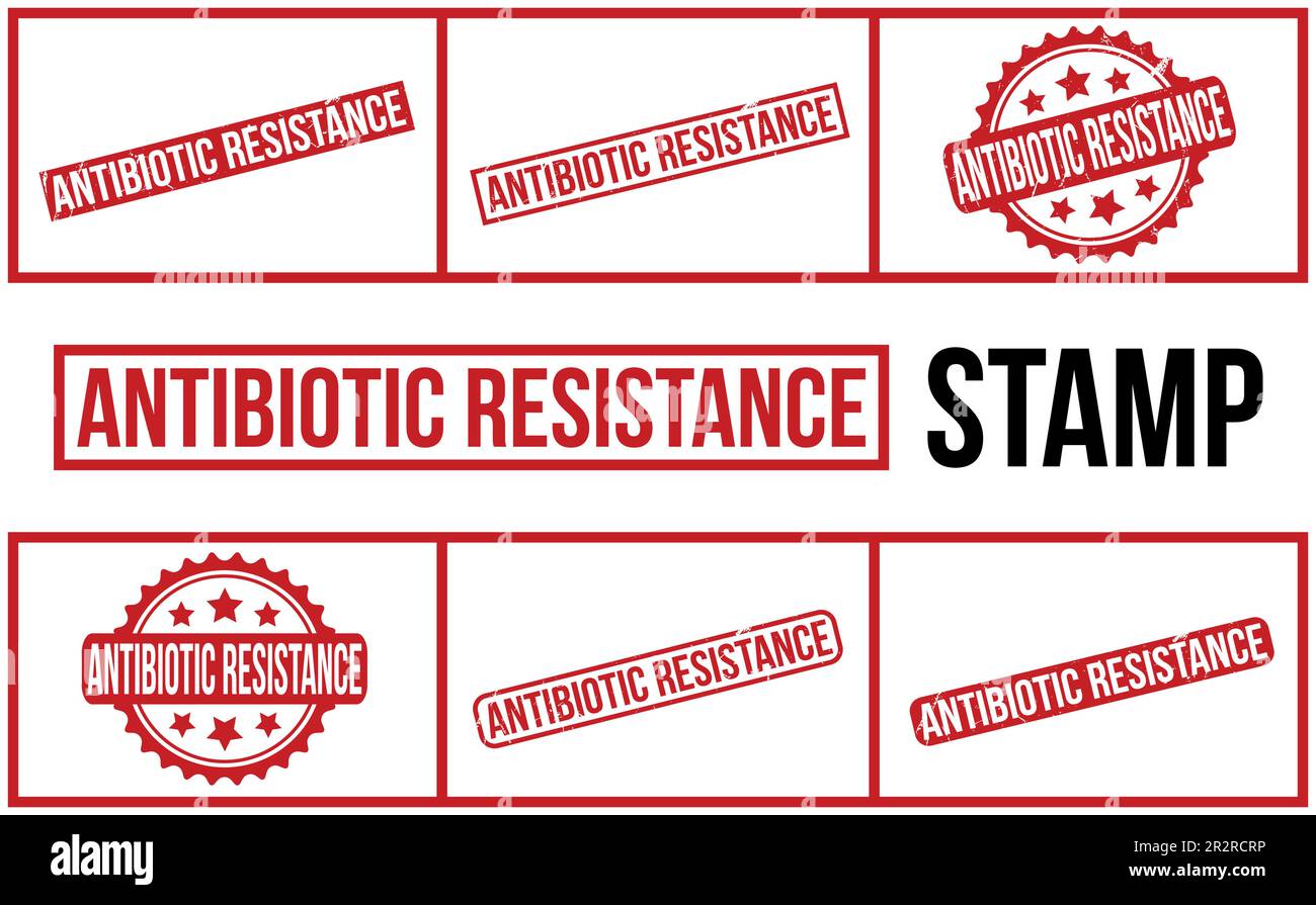 Antibiotic resistance rubber grunge stamp set vector Stock Vector Image ...