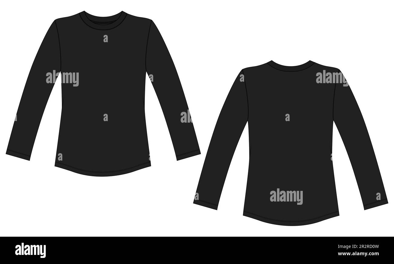 T shirt technical drawing fashion flat sketch vector illustration ...