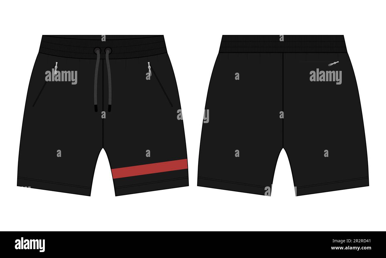 Sweat Shorts pant Technical drawing fashion flat sketch vector ...