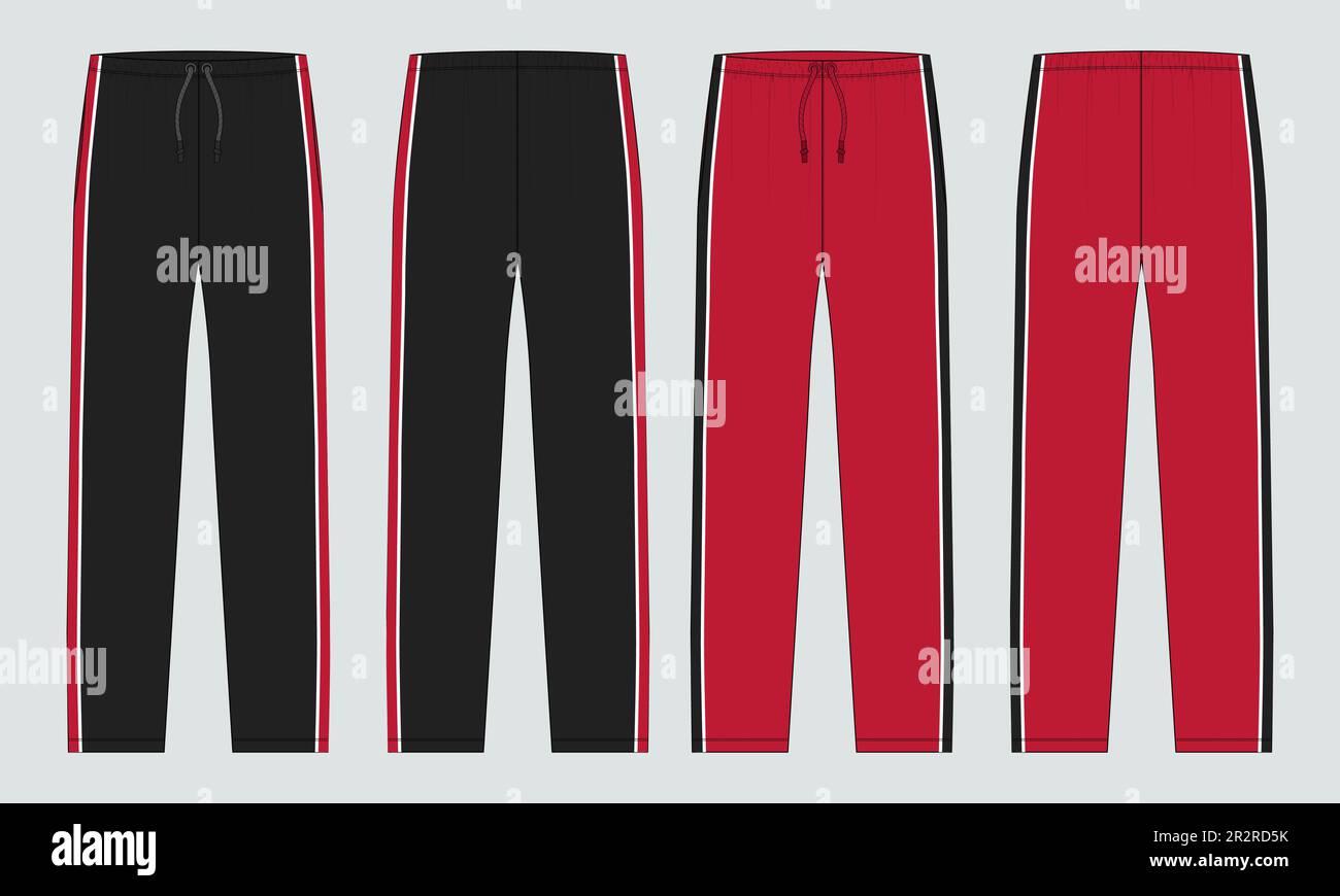 Sports jersey pant technical fashion flat sketch vector illustration ...