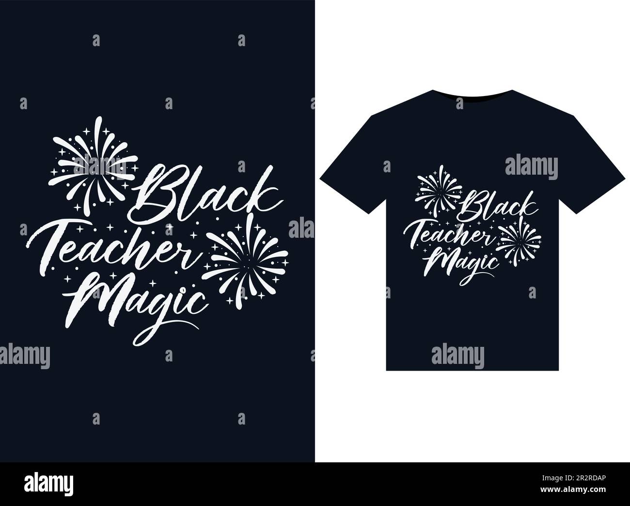 Black Teacher Magic illustrations for print-ready T-Shirts design Stock ...