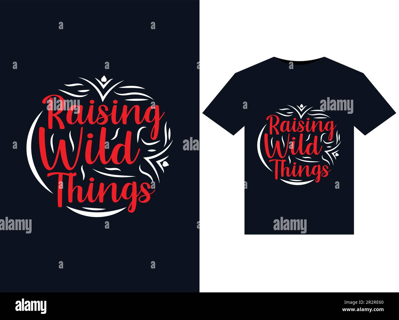 Raising Wild Things illustrations for print-ready T-Shirts design Stock ...